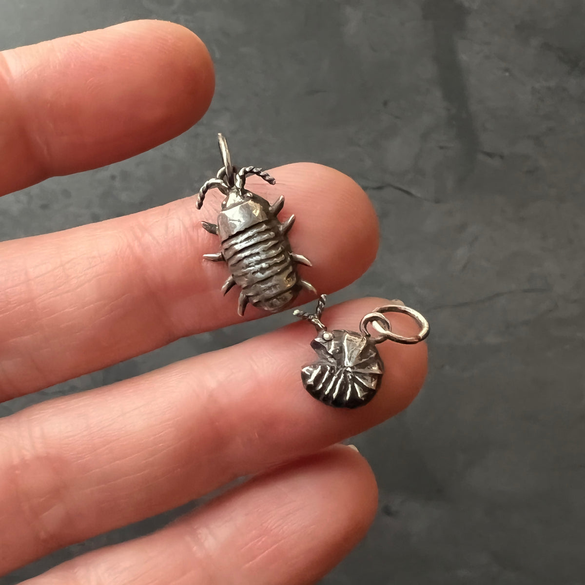 Sterling Silver, Brass, or Bronze Isopod Charm Pendant — Option to Add ...